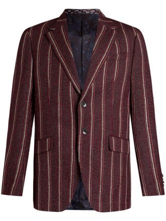 Etro blazer en laine &agrave; rayures - Rouge