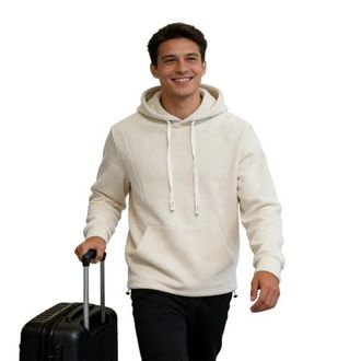 Generic Pull &agrave; manches longues pour homme - Automne et hiver - Col montant - D&eacute;contract&eacute; - Tendance - Col en V, Kaki clair (capuche), XXL