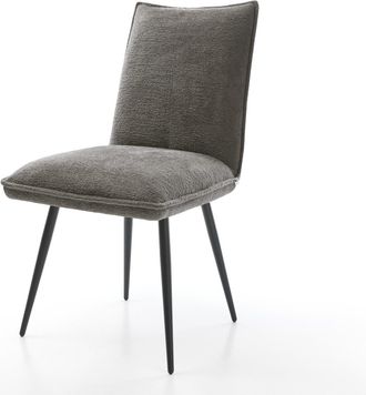 DELIFE Esszimmerstuhl Lelio-Flex Boucl&eacute; Soft Schlamm 4-Fu&szlig; konisch Schwarz Taschenfederkern, Esszimmerst&uuml;hle