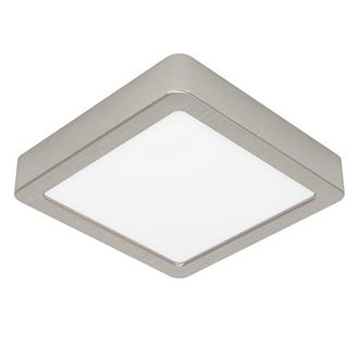 Eglo Plafonnier LED Fueva 6, lampe de plafond carr&eacute;e, &eacute;clairage de bureau, luminaire en saillie en m&eacute;tal argent&eacute; et plastique blanc, blanc chaud - blanc fr