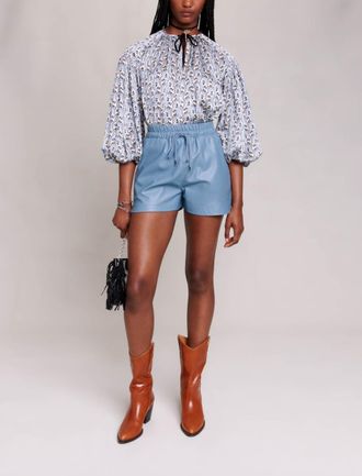 Maje Shorts In Lederoptik - Blau - Gr&ouml;&szlig;e 32 - Maje