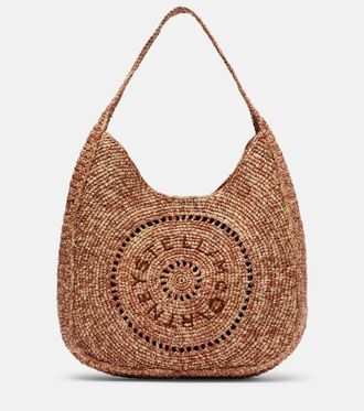 Stella McCartney Messenger Bag aus Raffiabast