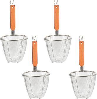 Cabilock 4 St&uuml;cke Nudelsieb Edelstahl Sieb K&uuml;che K&uuml;chensieb Salat Sieb Reis Gem&uuml;se Waschsch&uuml;ssel K&uuml;chensieb Nudelkorb Sch&uuml;sselset f&uuml;r Lebensmittel, Kn&ouml;del, Tie