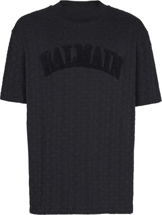 Balmain Terry Monogram T-shirt - - Tops - Herren - Schwarzk - L