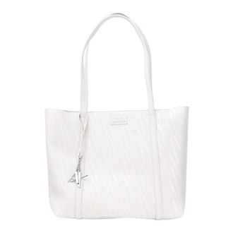A|X Armani Exchange Wei&szlig;e Shopper-Tasche mit Monogramm-Logo - - Bags - Damen - Wei&szlig; - ONE SIZE