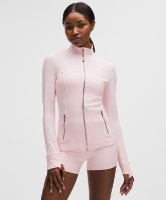 lululemon Define Jacke Nulu f&uuml;r Frauen - Gr&ouml;&szlig;e 10 in Pink Pearl/Mirror Silver