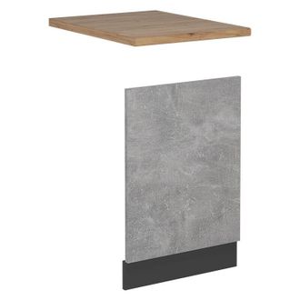 Vicco Façade de lave-vaisselle R-Line, Béton, 45cm, pt Chêne