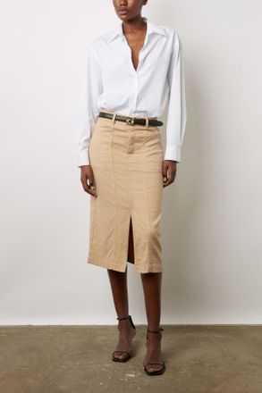 Gerard Darel Jupe droite en lin et coton - DORYS - Sable