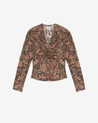 Isabel Marant Top Zekia - Femme - Noir-ocre - Taille34 - Marant &Eacute;toile