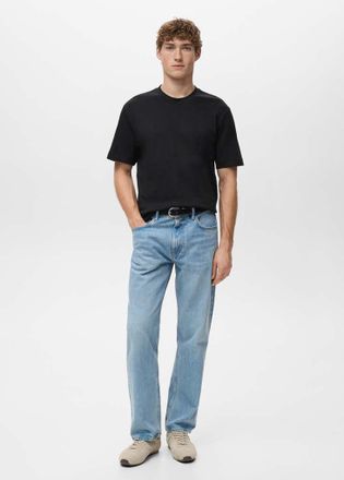 Mango Medium weight regular fit T-shirt noir - Homme - XXL - MANGO MAN