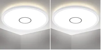 B.K.Licht LED Deckenlampe mit indirektem Licht, ultraflach, neutralwei&szlig;e Lichtfarbe, LED Panel, Deckenleuchte, Lampe, Wohnzimmerlampe, Schlafzimmerlampe, K&uuml;chen