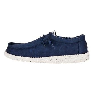 HeyDude Wally Canvas Herren - Slip on Schuhe - Mokassin Stil, Navy, 41