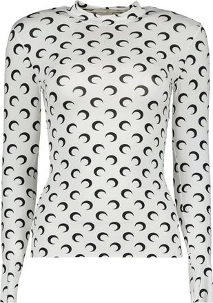 Marine Serre Femme, Tops, Blanc, Taille: 44 FR Top Jersey Moon