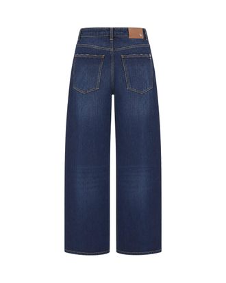 Patrizia Pepe Wide-Leg Washed Denim Jeans - Blue