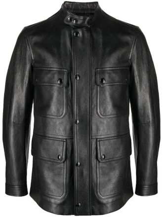 Tom Ford veste en cuir à fermeture zippée - Noir