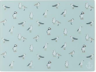 Cooksmart Coastal Birds Glas-Arbeitsfl&auml;chenschutz, britisches Design, geh&auml;rtetes Glas, hitzebest&auml;ndiger K&uuml;chenschutz, K&uuml;stenm&ouml;wen und Papageientaucher, stilvoll