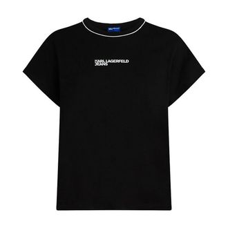 Karl Lagerfeld Drapey Logo Tee, Black, XS