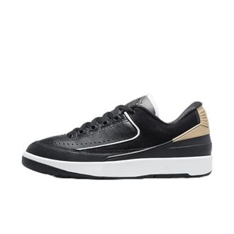 Nike Air Jordan 2 Retro Low Baskets pour femme DX4401 (noir/dor&eacute; m&eacute;tallique/blanc cass&eacute;/rouge Varsity 001) UK4 (EU37,5)