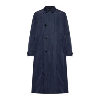 Giorgio Armani Homme, Manteaux, Bleu, Taille: M Trench-coat &agrave; effet fronc&eacute;