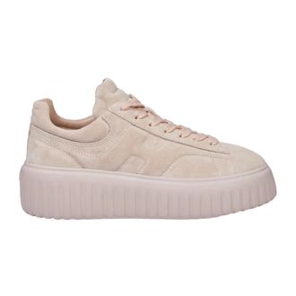 Hogan Femme, Chaussures, Rose, Taille: 38 1/2 EU Baskets roses avec H lat&eacute;ral en relief