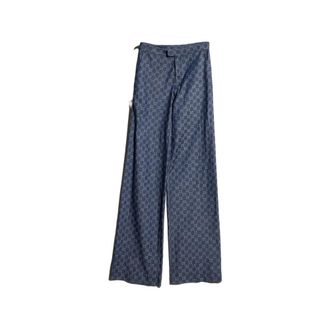 Gucci GG Baumwoll-Denim-Jacquard-Hose - - Trousers - Damen - Blau - XS