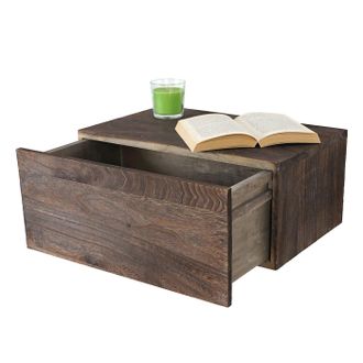 Mendler Wandregal HWC-C55, Schubladen-Regal, Shabby-Look Vintage, 21x46x30cm - braun