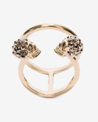 Alexander McQueen Doppelring mit Twin Skull - Item 855408J160K7286