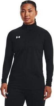 Under Armour Team Tech Demi-fermeture &eacute;clair &agrave; manches longues pour femme, noir/blanc, Medium