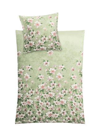 Kleine Wolke Bettw&auml;sche Satin Magnolia Distel 135 x 200 cm und 80 x 80 cm