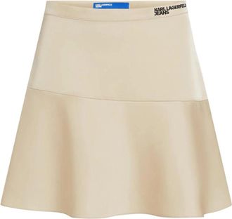 Karl Lagerfeld Femme, Jupes, Beige, Taille: 40 FR KLJ Satin Mini Skirt