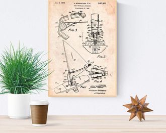 Nacnic Poster Patent Windsurfboard. Blatt f&uuml;r die Gestaltung. Poster-Designs, Patente, Zeichnungen ber&uuml;hmte Erfindungen. Gr&ouml;&szlig;e (A3)