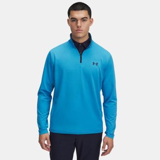 Under Armour Match Play Oberteil mit &frac14;-Zip f&uuml;r Herren Blau Atlantis / Midnight Blaue Marine / Midnight Blaue Marine XXL