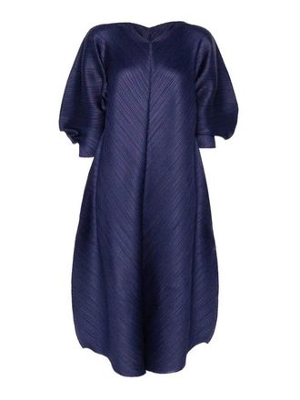 Pleats Please Issey Miyake Robe Au Genou - Bleu