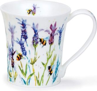 Dunoon JU-BUSB-LA Kaffeebecher aus feinem Porzellan, Motiv: Bienen, Jura-Form, 0,2 l