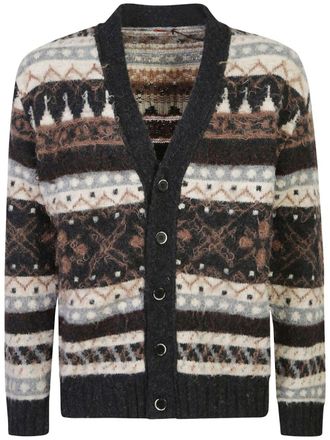Barena cardigan en maille Fair Isle - Noir