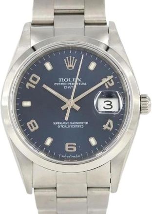 Rolex Pre-owned Oyster Perpetual Date en acier inoxydable automatique - Femme - Pre-owned - Bleu - Taille: ONE Size