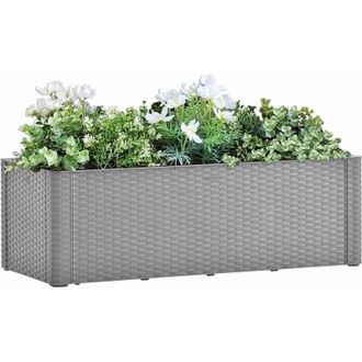 vidaXL Vidaxl - Lit sur&eacute;lev&eacute; de jardin avec syst&egrave;me darrosage Gris 100x43x33cm