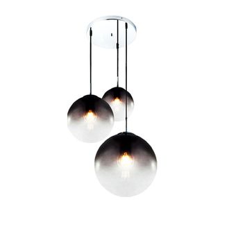 Globo Lighting H&auml;ngeleuchte Pendelleuchte rauchfarben Kugellampe Esszimmerleuchte 3 flammig, Metall Glas, 3x E27 Fassungen, DxH 51x120cm