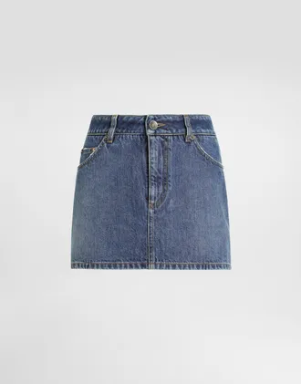 Dolce & Gabbana Denim Skirt - Frau Denim Mehrfarbig 46