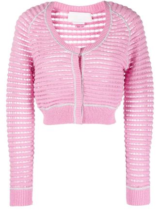Genny veste en maille &agrave; coupe courte - Rose