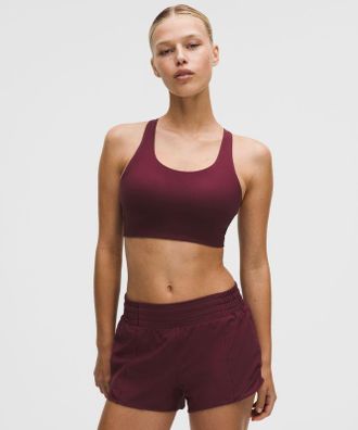 lululemon Energy BH mit starkem Halt f&uuml;r Frauen - Gr&ouml;&szlig;e 38DD in Burgundy Bay