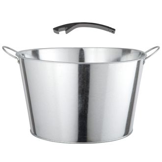 Katai Getr&auml;nkek&uuml;hler aus verzinktem Stahl - rund, 5 Gallonen rustikaler Stil Party-Getr&auml;nkewanne - 20 Quarts Metall Getr&auml;nkek&uuml;hler - komplett mit Bar-Flasch