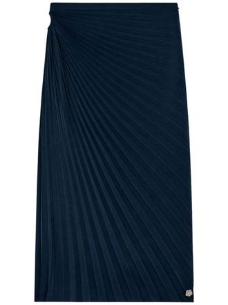 Kenzo jupe mi-longue à design plissé - Bleu