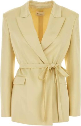 Andamane Femme, Vestes, Jaune, Taille: 36 FR Satin Blazer