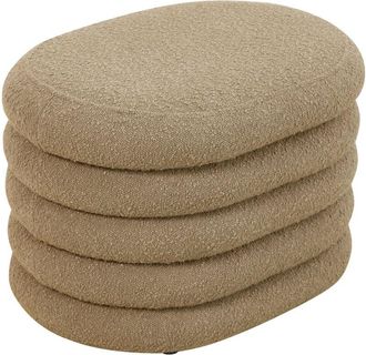 SVITA Svita - blossom Hocker mit Stauraum Sitzhocker Ottomane Boucle-Polster Hellbraun