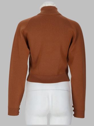 Chlo&eacute; Wool Turtleneck with Lace Trim Sweater - Brown