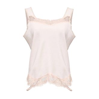 Maison Margiela Lace Trim Camisole - Femme - Blouses et Chemises - Rose - Taille: 36 FR