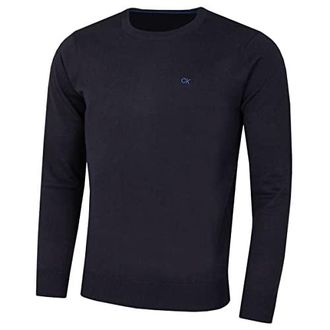 Calvin Klein Hommes Ras du Cou en Coton Doux Pull - Marine - XXXXL