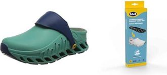 Scholl Evoflex Vert + Semelles Pro Antistatiques avec Memory Cushion pour Evoflex - Vert/Noir