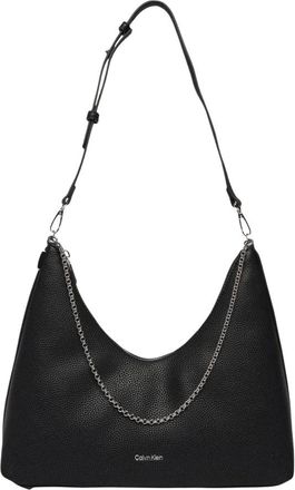 Calvin Klein Emblem HW Pebble Schultertasche - - Bags - Damen - Schwarzk - ONE SIZE